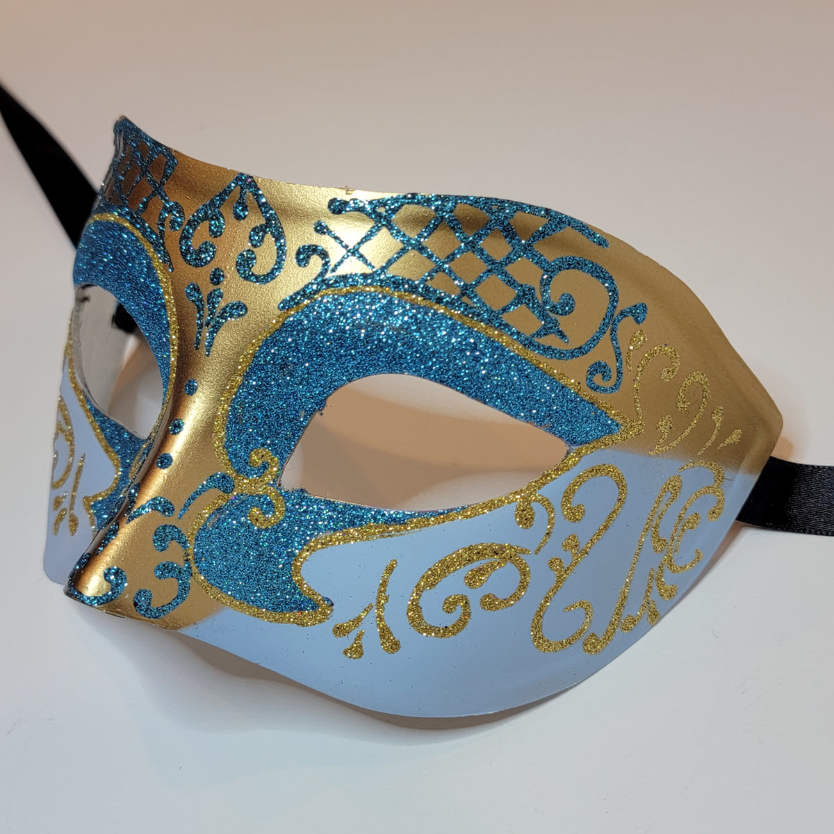 COLOMBINE BRILLANTE – GOLD AND LIGHT BLUE – Off Broadway Vintage & Costumes